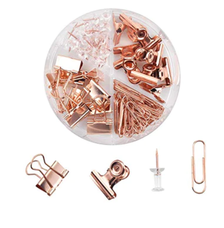 Novelty Rose Gold Stationery Clips Set – Grandeur Global