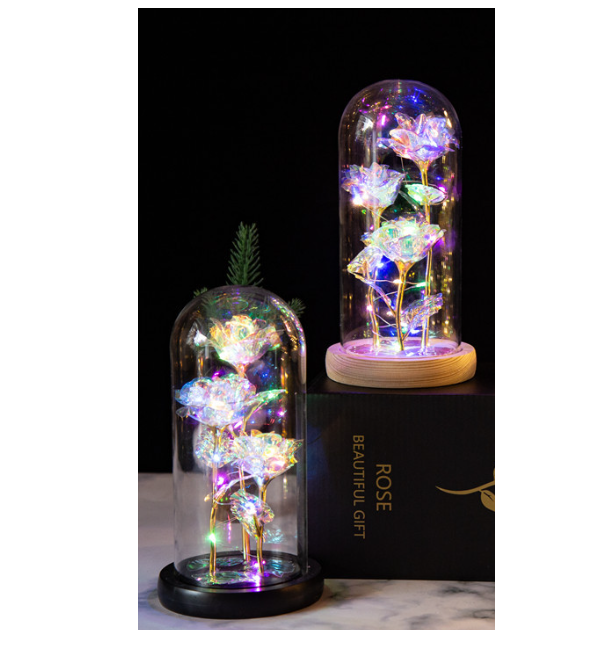 Artificial Flower with LED Lights in a Glass Dome – Grandeur Global