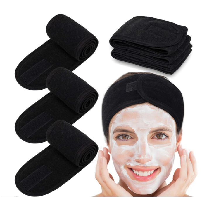Adjustable Spa Facial Head Wrap (Pack of 3) - Spa headband – Grandeur ...